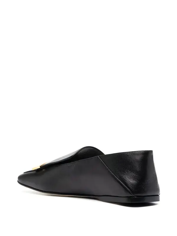 SERGIO ROSSI Square-toe Loafers With Gold-tone Hardware