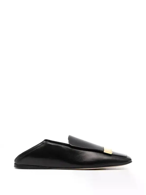 SERGIO ROSSI Square-toe Loafers With Gold-tone Hardware