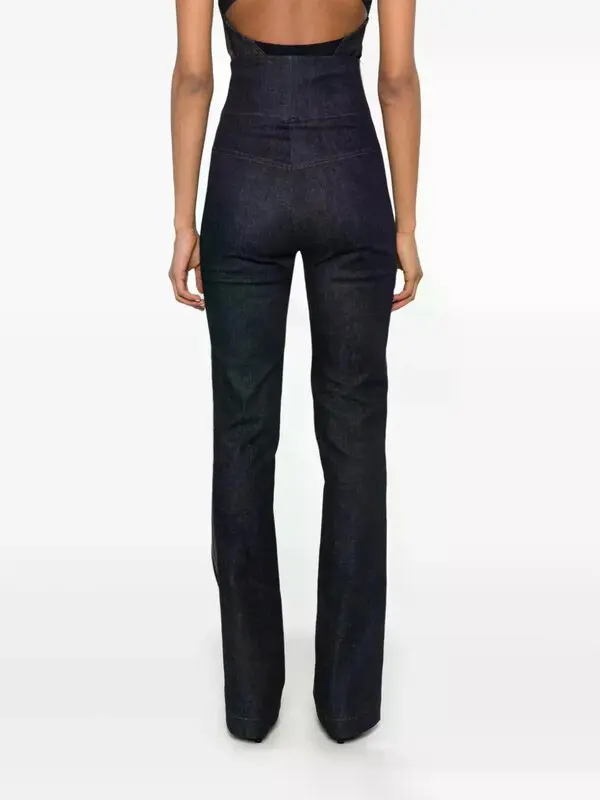 MITILIANE COUTURE High-waisted Jeans With Leather Trim
