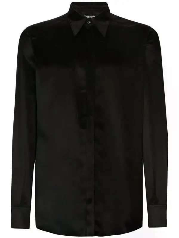 Dolce & Gabbana Martini-fit Button-down Satin Shirt