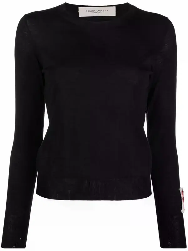 GOLDEN GOOSE Logo Patch Fine Knit Jumper