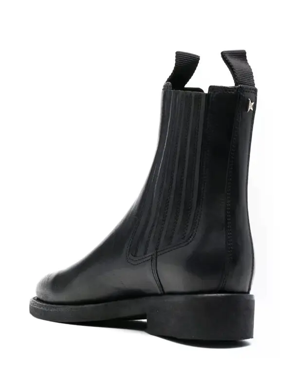 GOLDEN GOOSE Logo Charm Leather Boots
