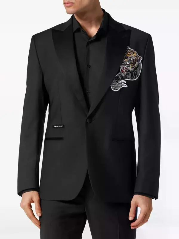 Philipp Plein Tattoo-appliqué Single-breasted Blazer