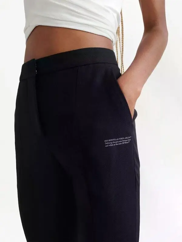 Off-White High-waisted Tailored Trousers With Logo Detail