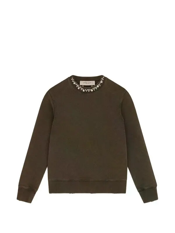 GOLDEN GOOSE Embellished Cotton Sweatshirt - Grey