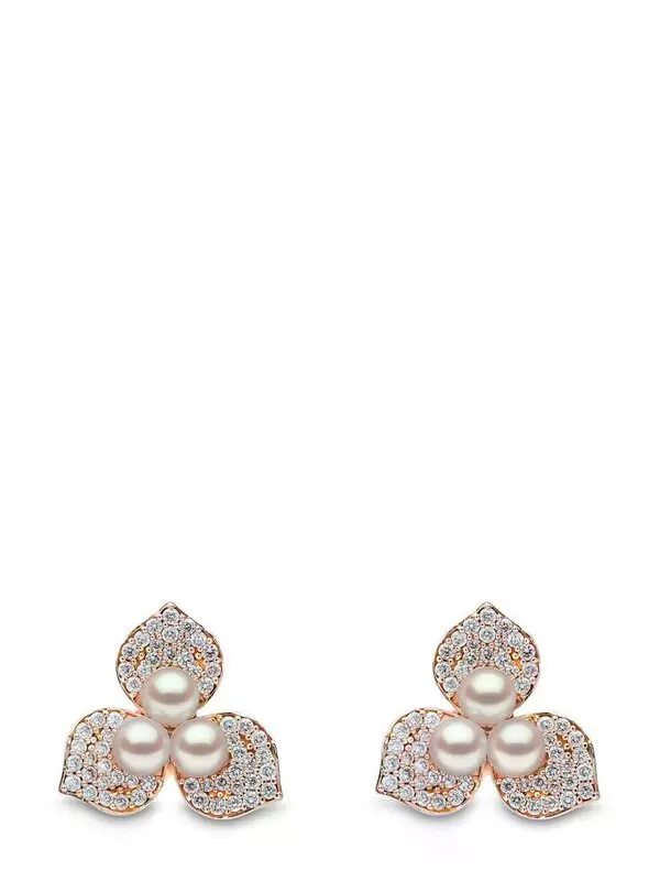 Yoko London Akoya Pearl And Diamond Earrings - Pink