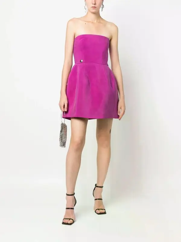 Philipp Plein Strapless Silk Mini Dress