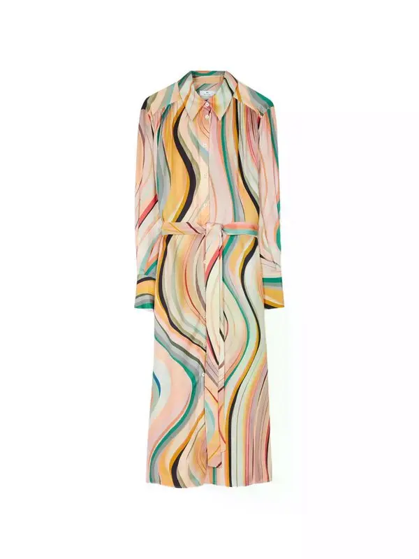 Paul Smith Printed Midi Shirt Dress - Neutrals