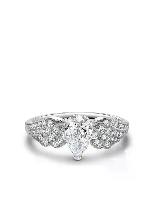 PRAGNELL Platinum Pear Shaped Diamond Tiara Ring - Silver