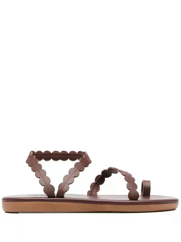 ANCIENT GREEK SANDALS Multi-way Strap Flat Sandals - Brown