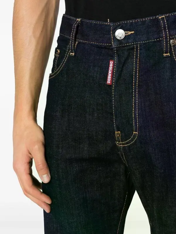 Dsquared2 Logo Patch Slim-leg Jeans - Blue