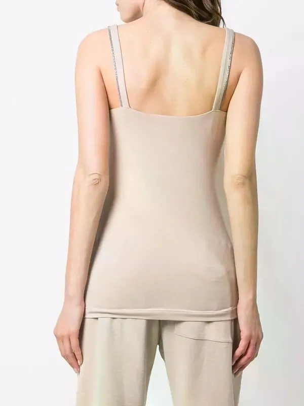 Brunello Cucinelli V-neck Tank Top With Monili Chain Detail