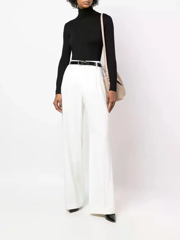 Ralph Lauren Wide-leg Wool Trousers - Neutrals