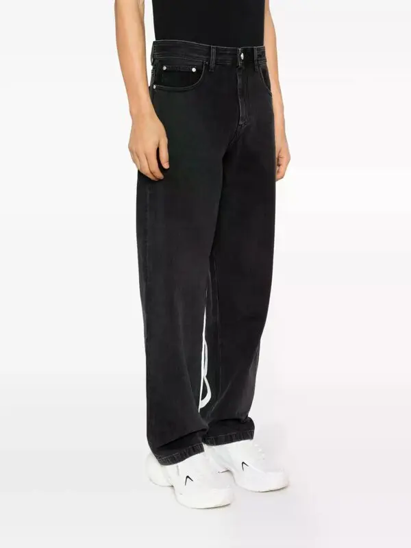 Gcds Graffiti Print Wide-leg Jeans