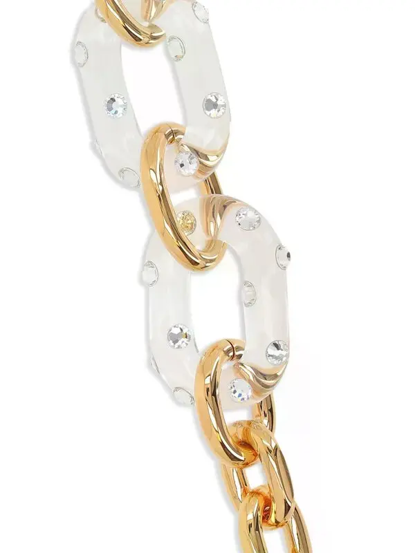 Rabanne Tone And Crystal Embellished Link Choker Necklace