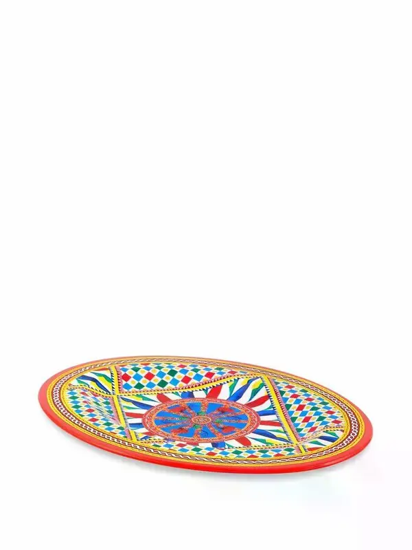 Dolce & Gabbana Carretto-print Wood Tray