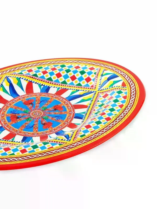 Dolce & Gabbana Carretto-print Wood Tray