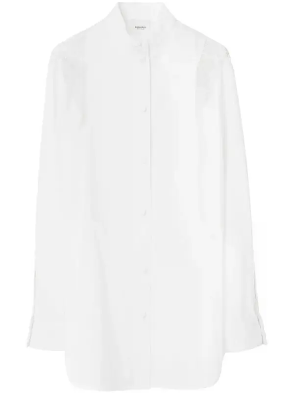 Burberry Lace-trimmed Cotton Shirt