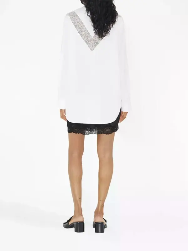 Burberry Lace-trimmed Cotton Shirt