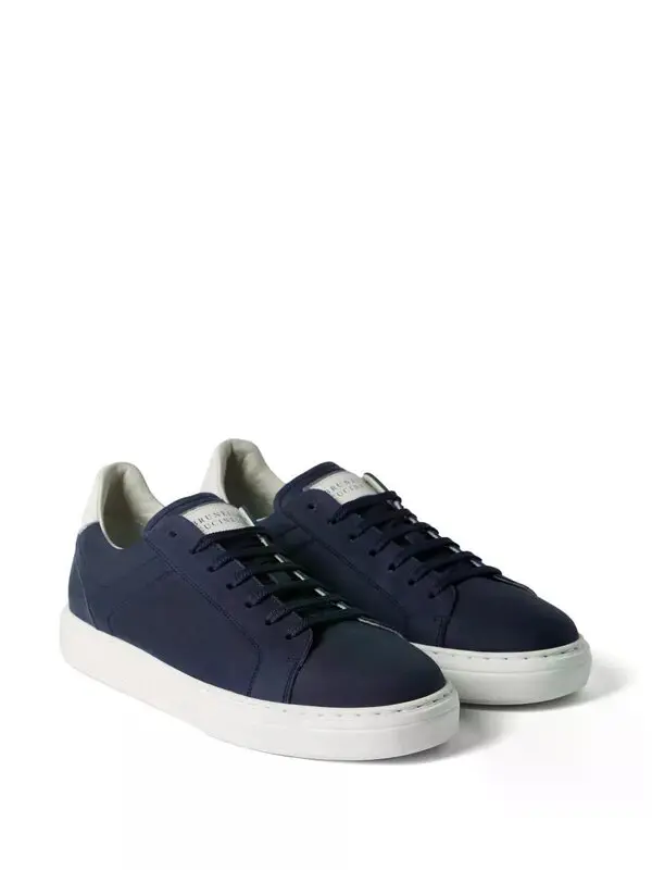 Brunello Cucinelli Calf Suede Lace-up Sneakers - Blue