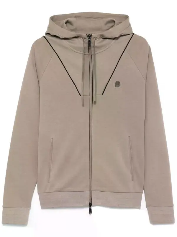 BOSS Double B-monogram Zip-up Hoodie