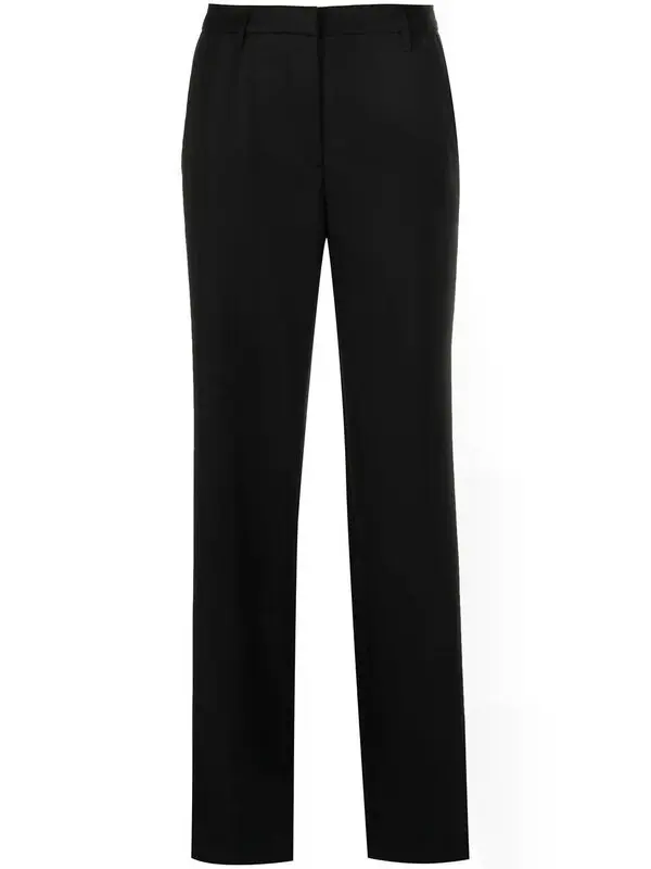 ANINE BING Wool Straight-leg Trousers - Black