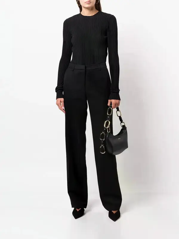 ANINE BING Wool Straight-leg Trousers