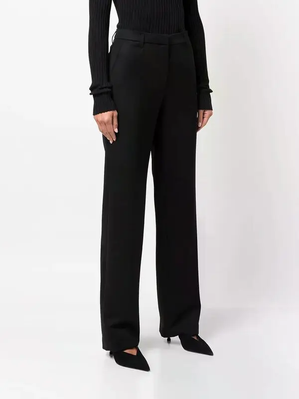ANINE BING Wool Straight-leg Trousers