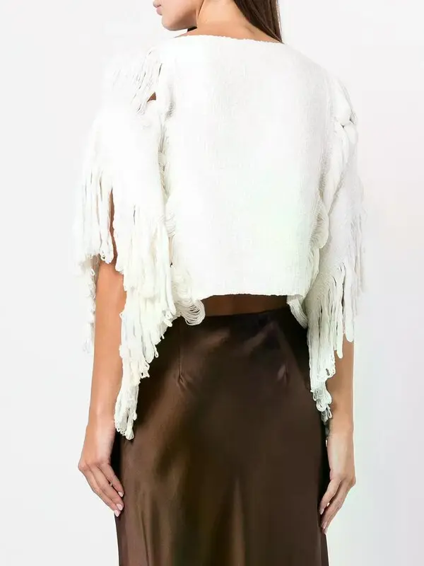 Voz Knitted Top With Fringe Detail