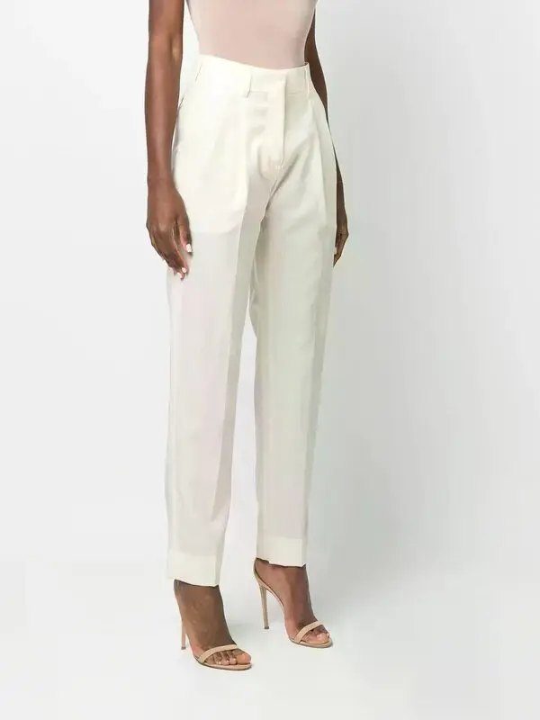 Philipp Plein High-waisted Tapered Trousers - White