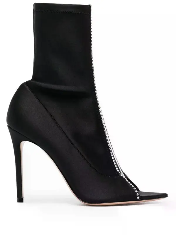 GIANVITO ROSSI Crystal Embellished Satin Boots