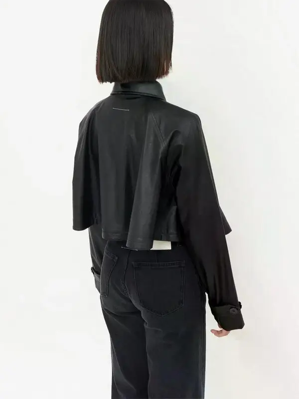 MAISON MARGIELA Cropped Faux Leather Trench Coat
