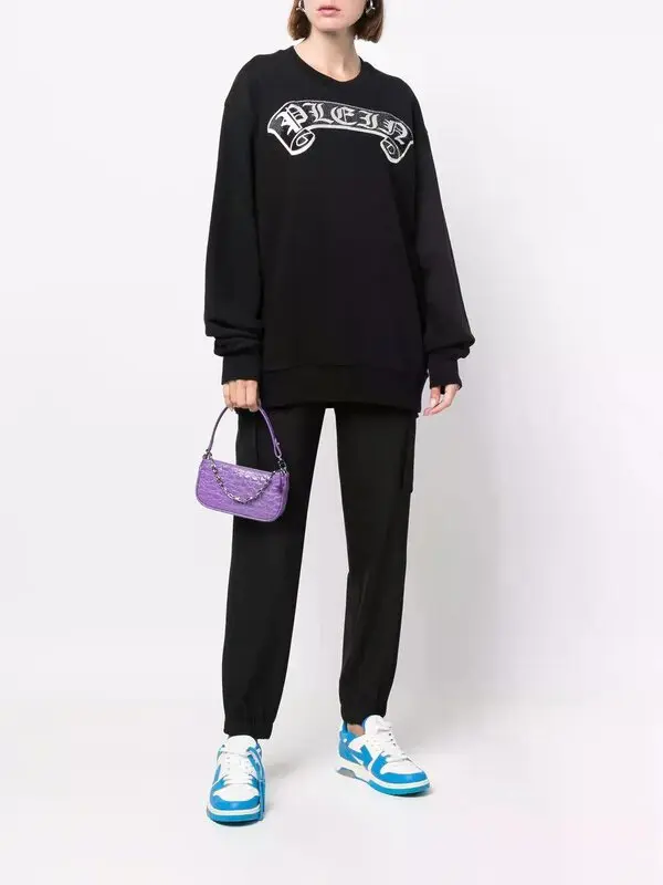 Philipp Plein Cotton Logo Print Sweatshirt - Black