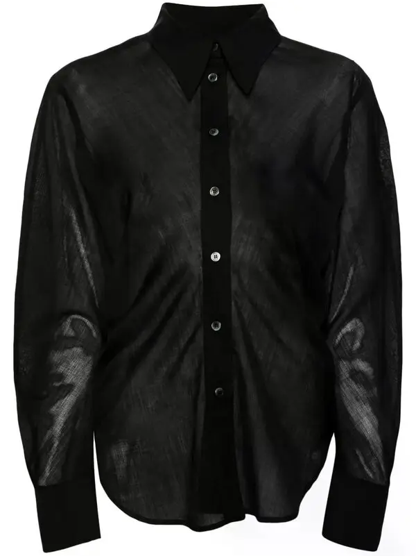 Lvir Semi-sheer Wool Blend Shirt
