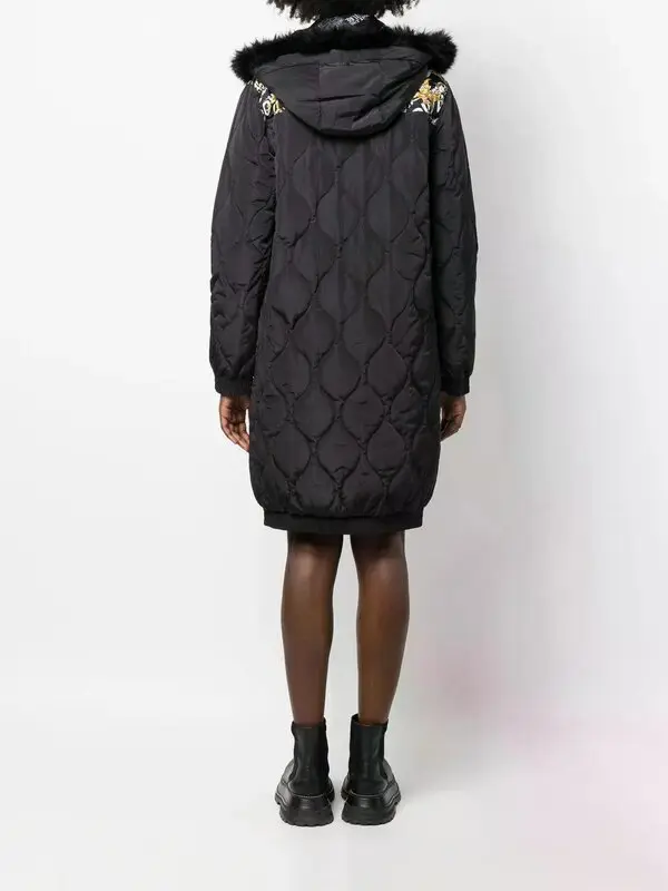 Versace Quilted Graphic Print Coat