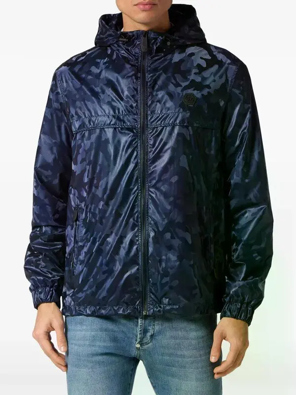 Philipp Plein Camouflage-print Hooded Windbreaker