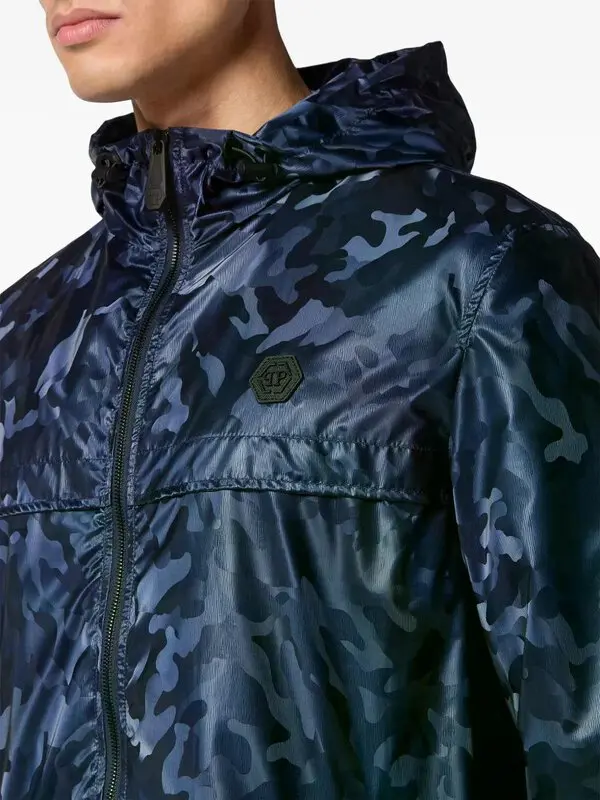 Philipp Plein Camouflage-print Hooded Windbreaker