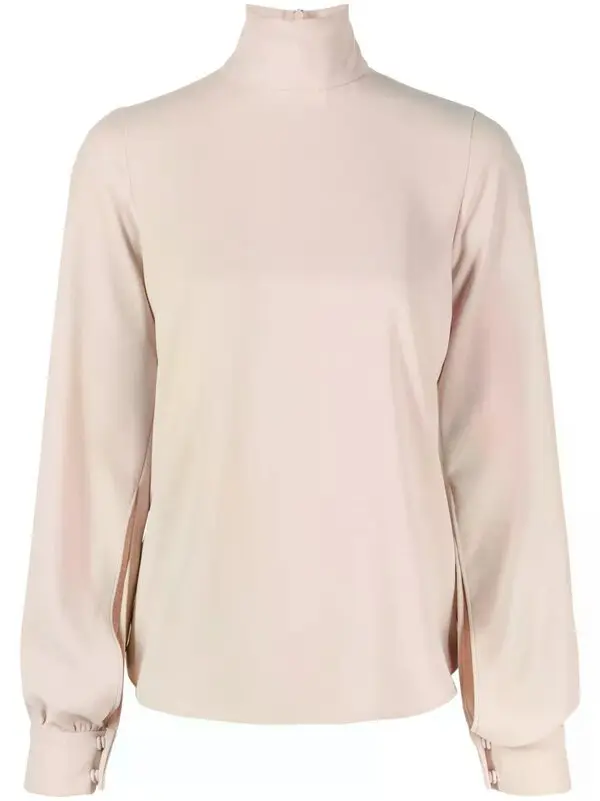 N°21 Puff-sleeved Crepe Blouse - Neutrals