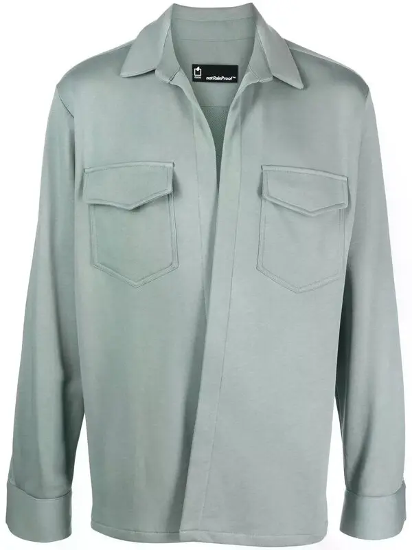 STYLAND Open-front Cotton Shirt Jacket