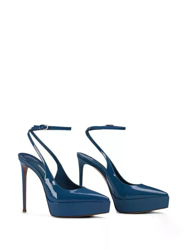 LE SILLA Patent Leather Platform Pumps - Blue
