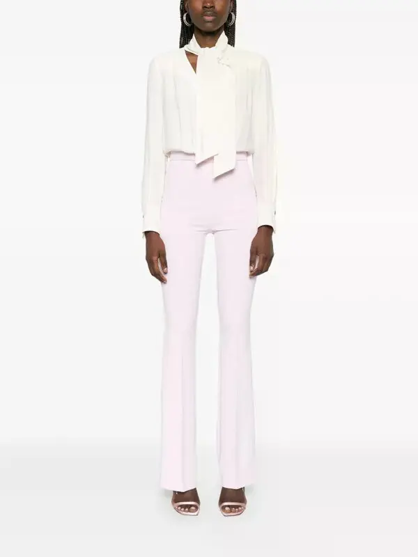 Elisabetta Franchi Georgette Jumpsuit With Scarf Detail - Neutrals