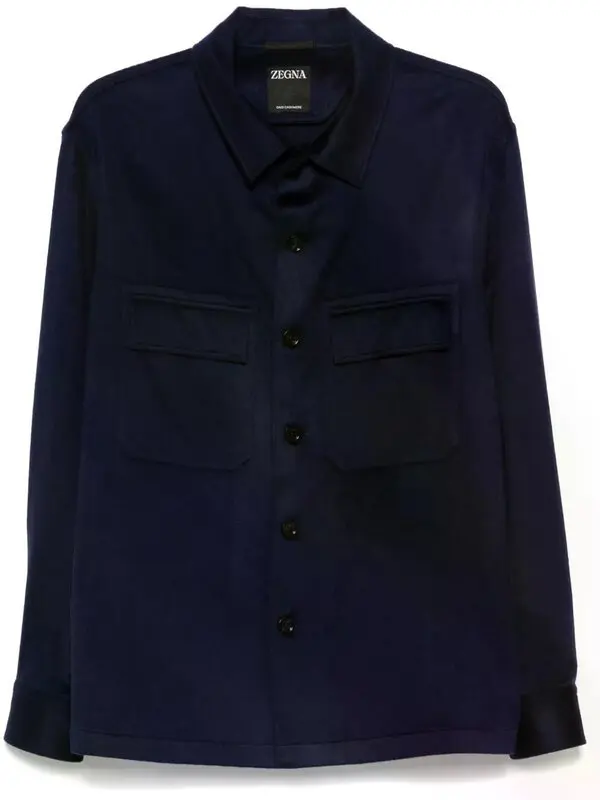 Zegna Alba Cashmere Shirt Jacket - Blue