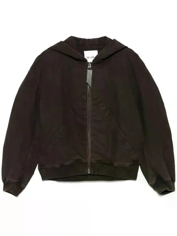 Attico Hooded Bomber Jacket - Brown