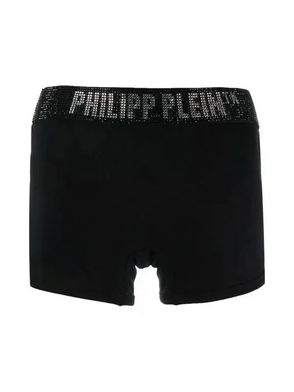 Philipp Plein Stones Rhinestone-logo Boxers - Black