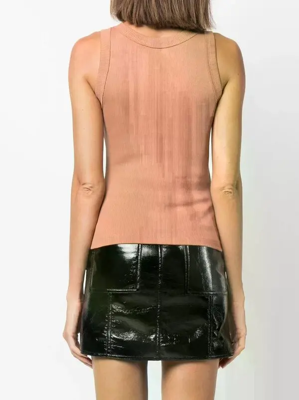 STYLAND Fine-ribbed Organic Cotton Vest Top - Neutrals