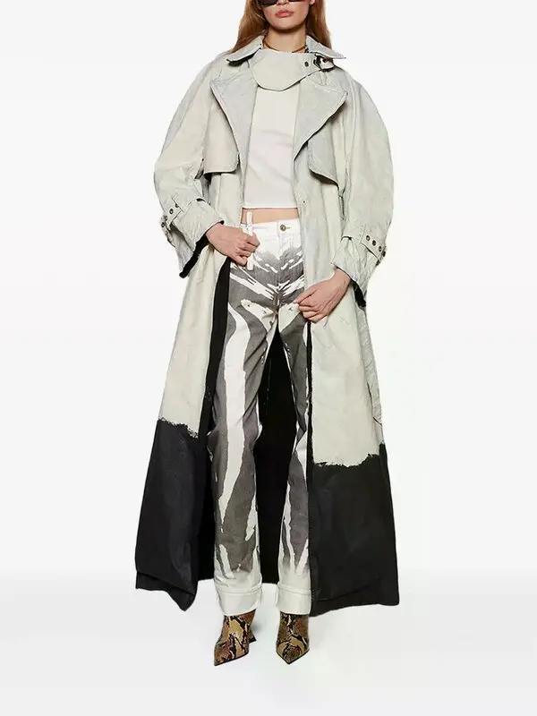 Attico Abstract Print Low-rise Straight Leg Jeans