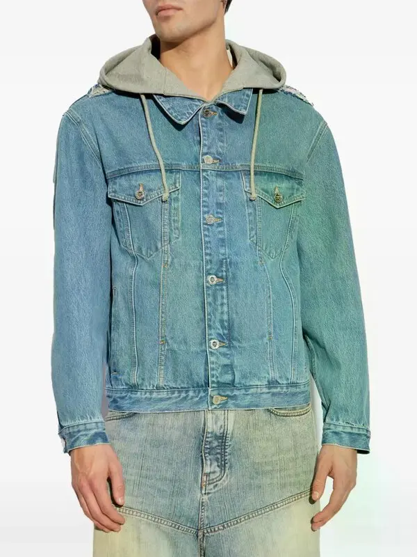 Vetements Denim Jacket With Drawstring Hood