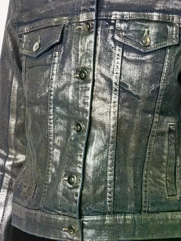 MADISON MAISON Metallic Denim Cropped Jacket
