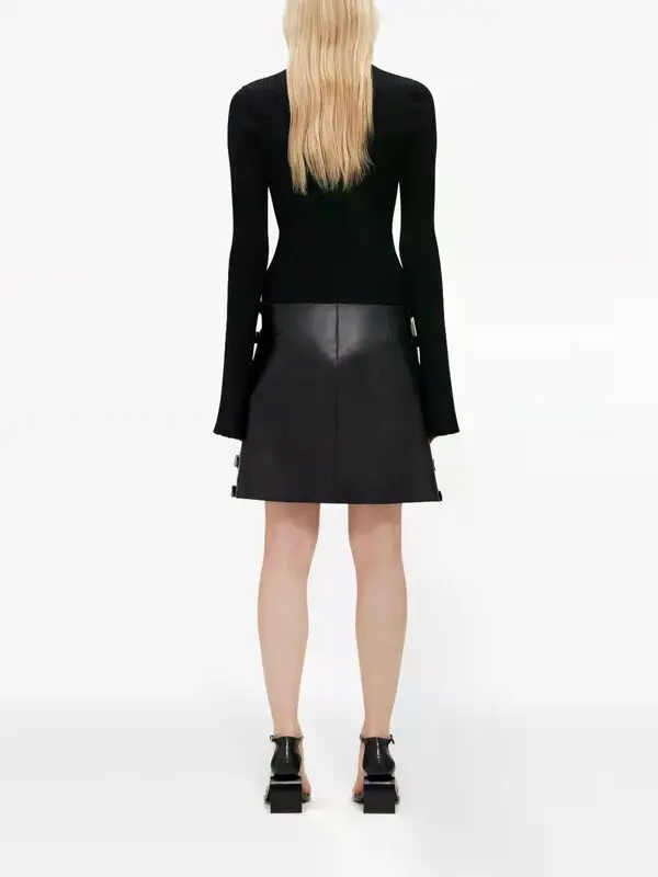 COURREGES Ribbed Knit Bodysuit With Appliqué Logo