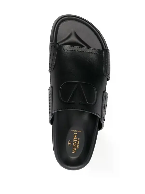 Valentino Garavani Vlogo Signature Leather Slide Sandals